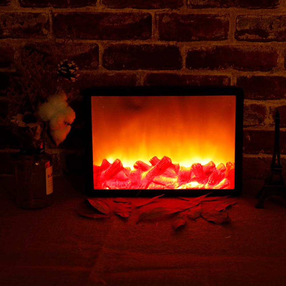 TIM-Christmas LED Flame Lamps Simulated Fireplace Light Lamps Flame ...