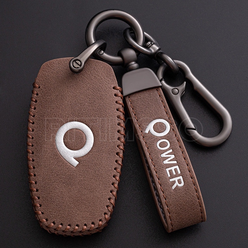 Leather Car Key Case Smart Remote Control Fobs Protect Cover Keychain ...