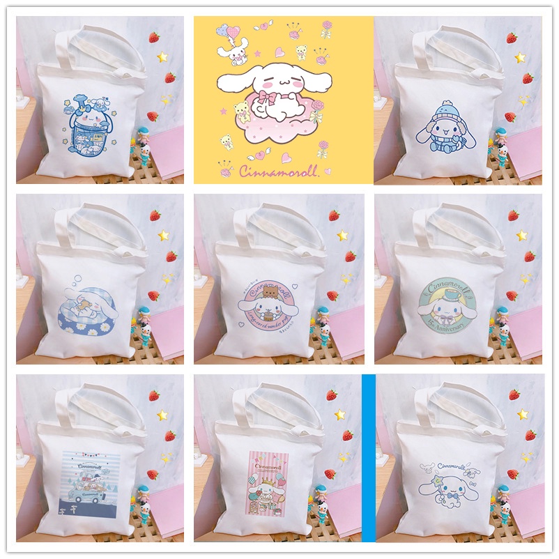 Ins Style Shoulder Bag Shopping Bag Cinnamoroll Pattern Cartoon School ...