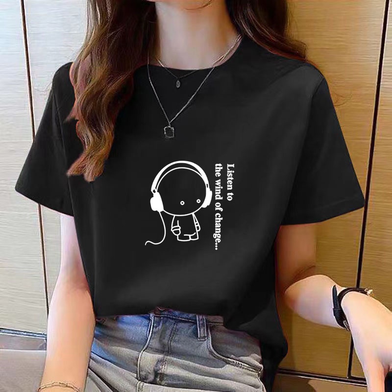 女生衣服时尚休闲上衣女韩版 t shirt women top short sleeve t shirts New Korean t ...