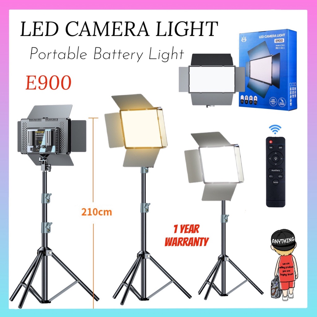 E900 LED Camera Light Protable Battery Light 55W Flat Panel Lamp LED Video Fill Light Battery ...