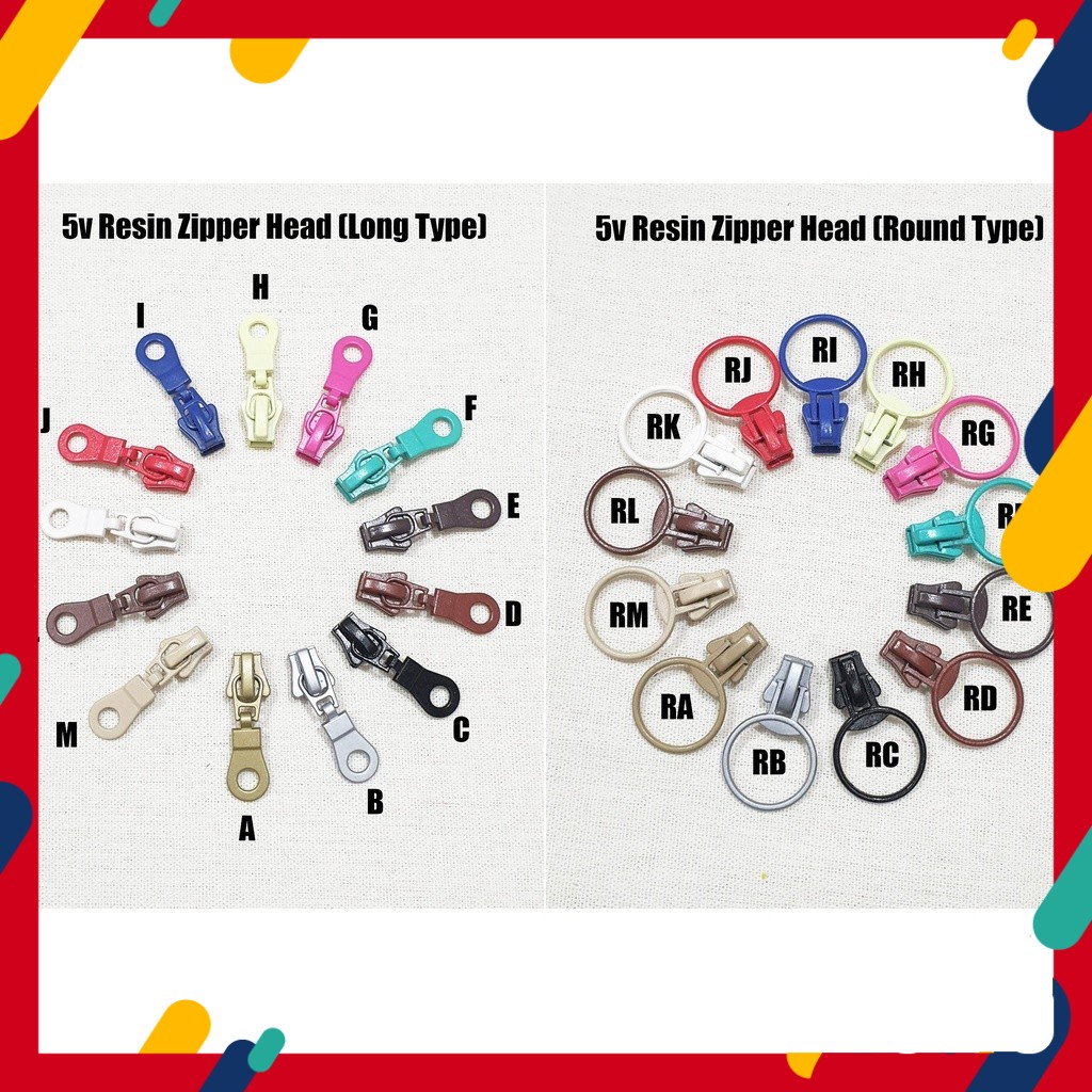 Zip Head for Size 5v / #5 RESIN Zipper (NOT Include Zipper, this link ...