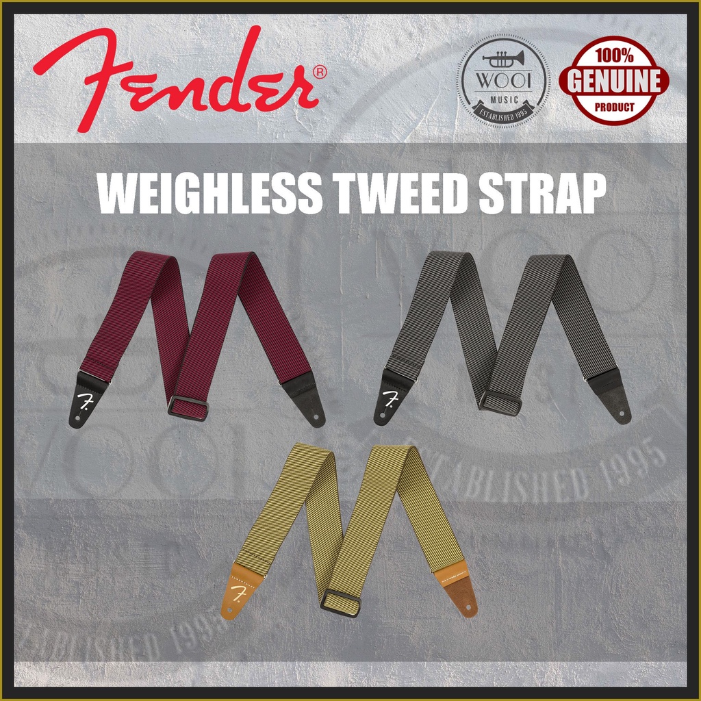 Fender Weighless Tweed Guitar Strap - Tweed, Red, Grey | Shopee Malaysia