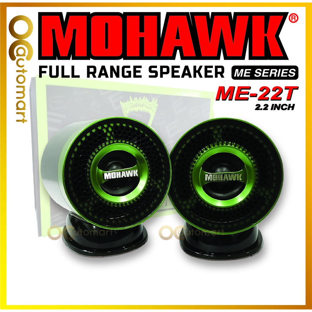 MOHAWK ME Series ME-22T 2 Way Full Range 220Watt With Bass Car Speaker ( 2.2 Inch ) Green ...