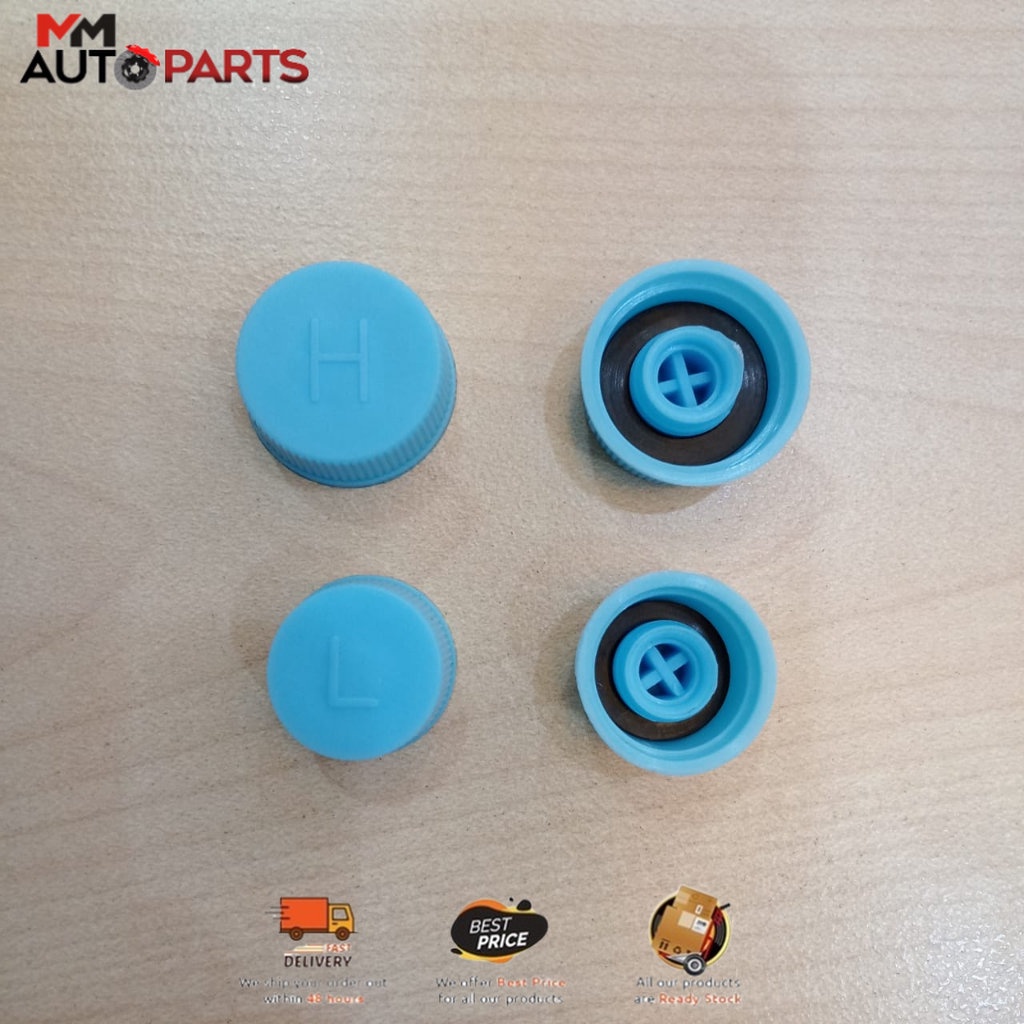 CAR AIRCOND CAP A/C INLET OUTLET HIGH LOW VALVE CAPS PLASTIC COVER ...