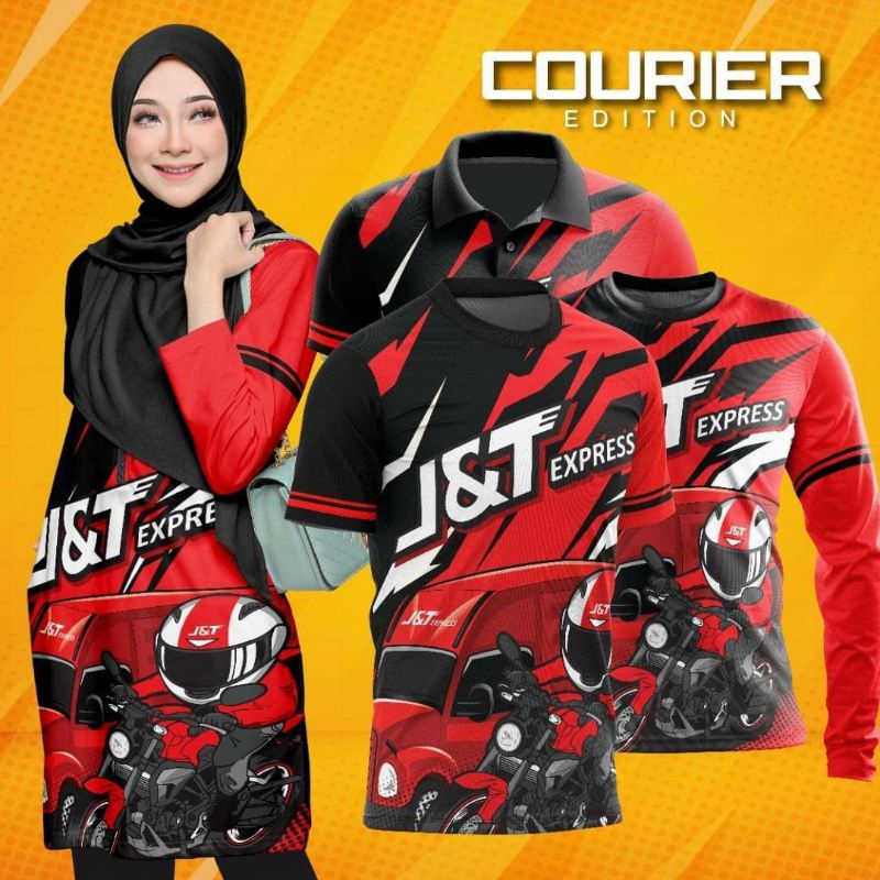 JERSI J&T EXPRESS PEKERJA COURIER / Baju JnT Penghantar Barang | Shopee ...