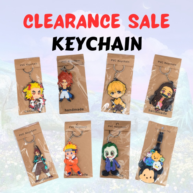 CLEARANCE Cartoon Anime Keychain Naruto Sasuke Demon Slayer DragonBall ...