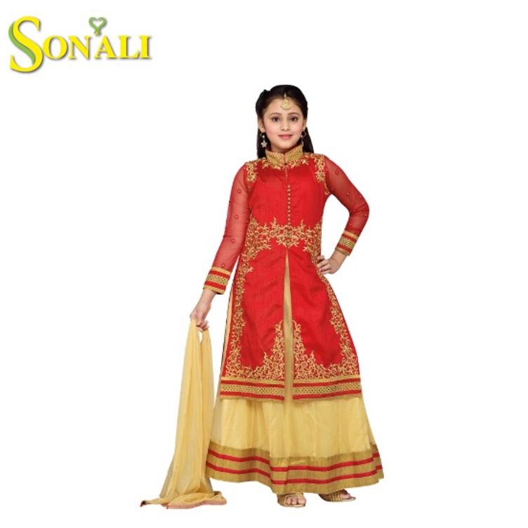 Sonali Girls Jippa Modern Casual Indian Traditional (Top) Girls Jippa SKIRT/DUPATTA/ Girl ...