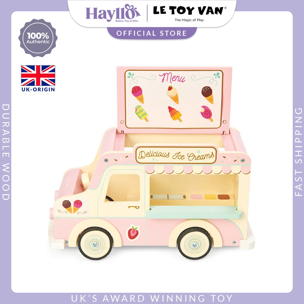 Le Toy Van Dolly Ice Cream Van Premium Sustainable Wooden Toys Children ...