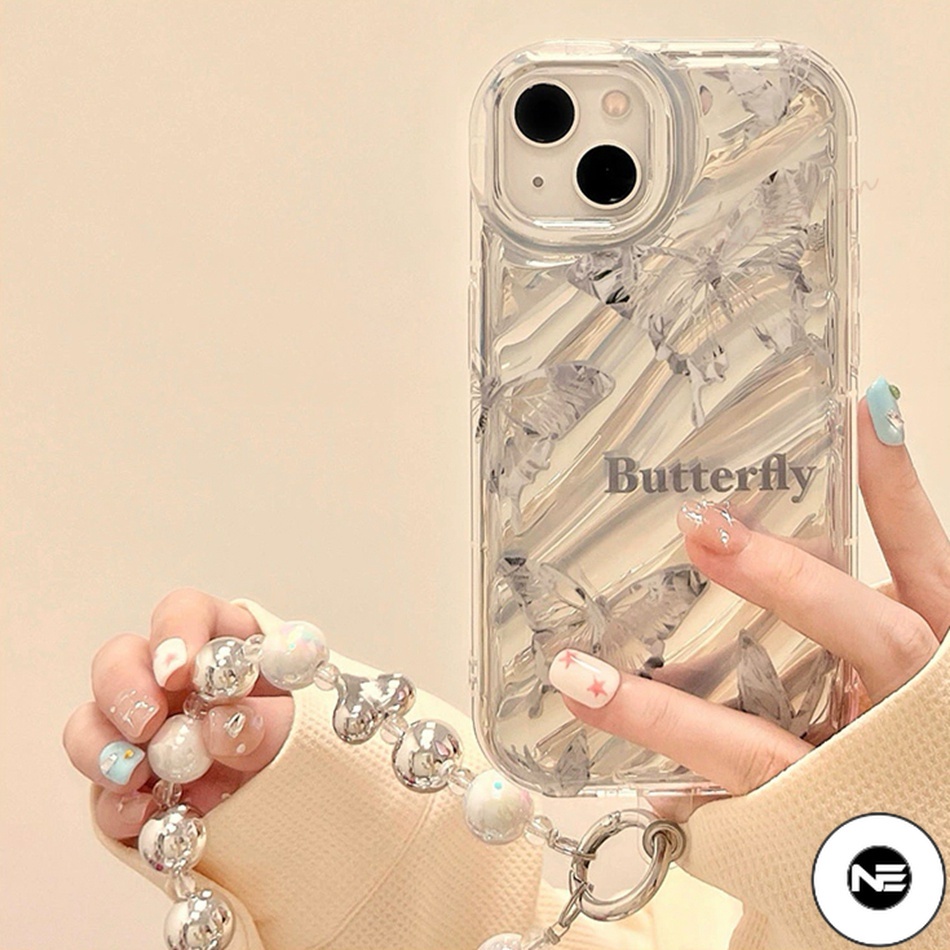 NE Cute Butterfly Chain Phone Case for iPhone 11 12 13 14 Pro Max 6 S 7 ...