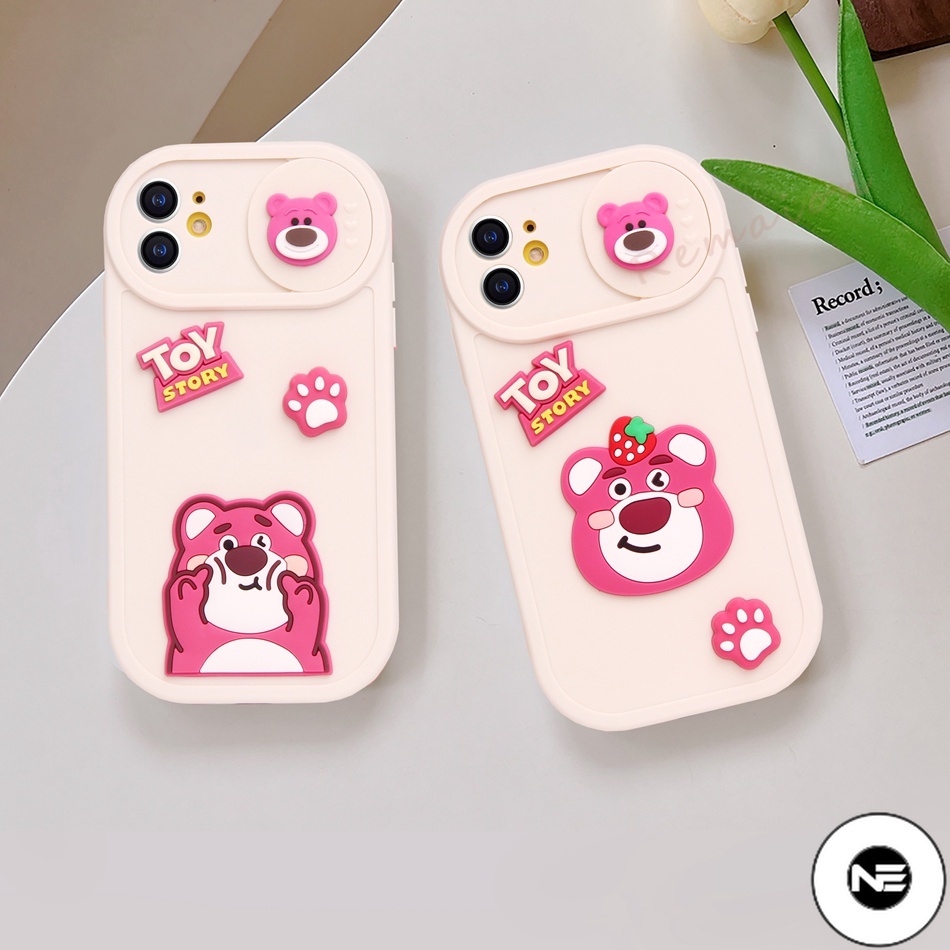 NE 3D Cute LOTSO Bear Case for iPhone 11 12 13 14 Pro Max Plus X XR XS ...