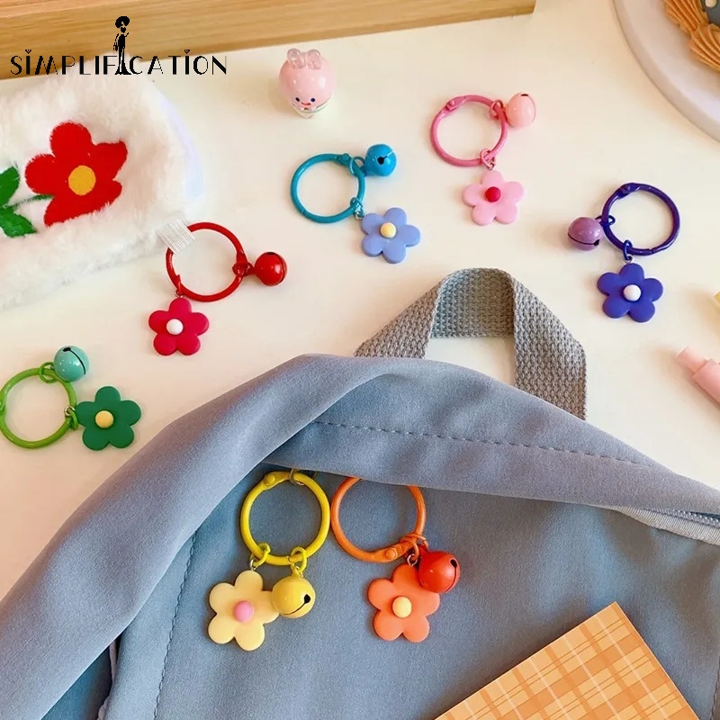 INS Key Chains Fresh Flower Metal Key Chain/ Candy Color Key Rings ...
