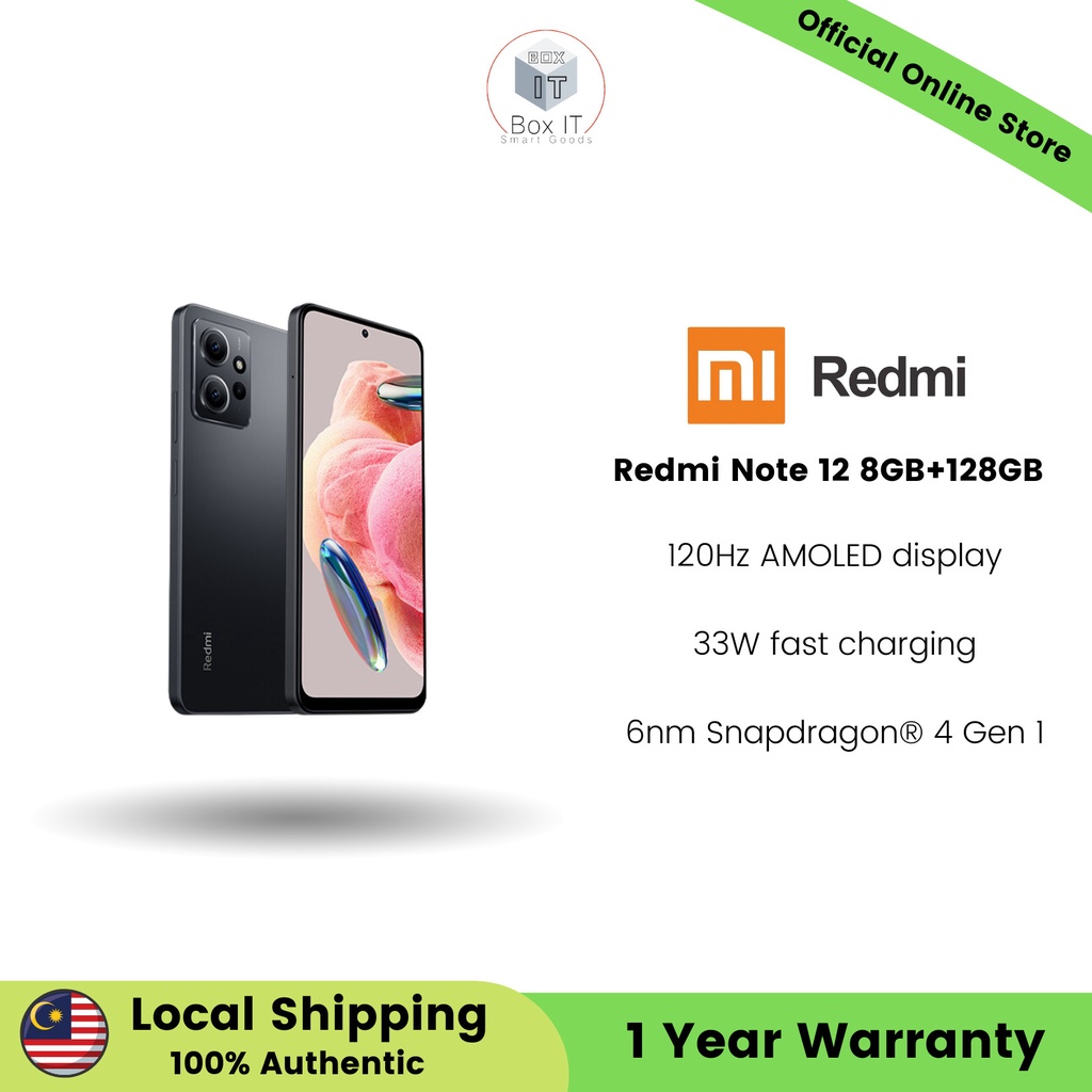 Redmi Note 12 8GB+128GB | 120Hz AMOLED display | 33W fast charging ...