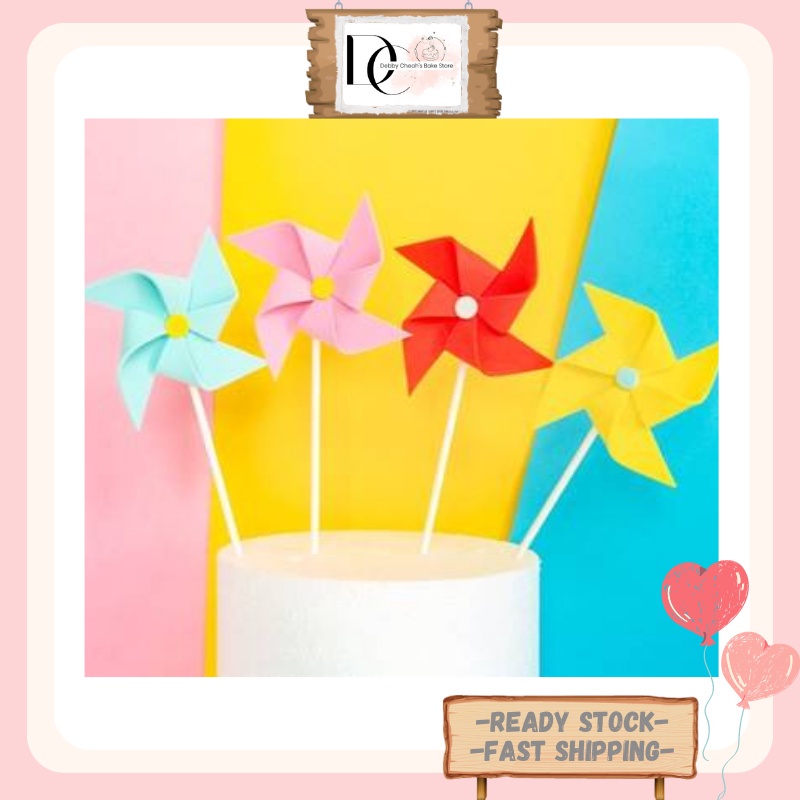Windmill Cake Topper Colorful Windmill Cake Decoration Colorful Pin ...