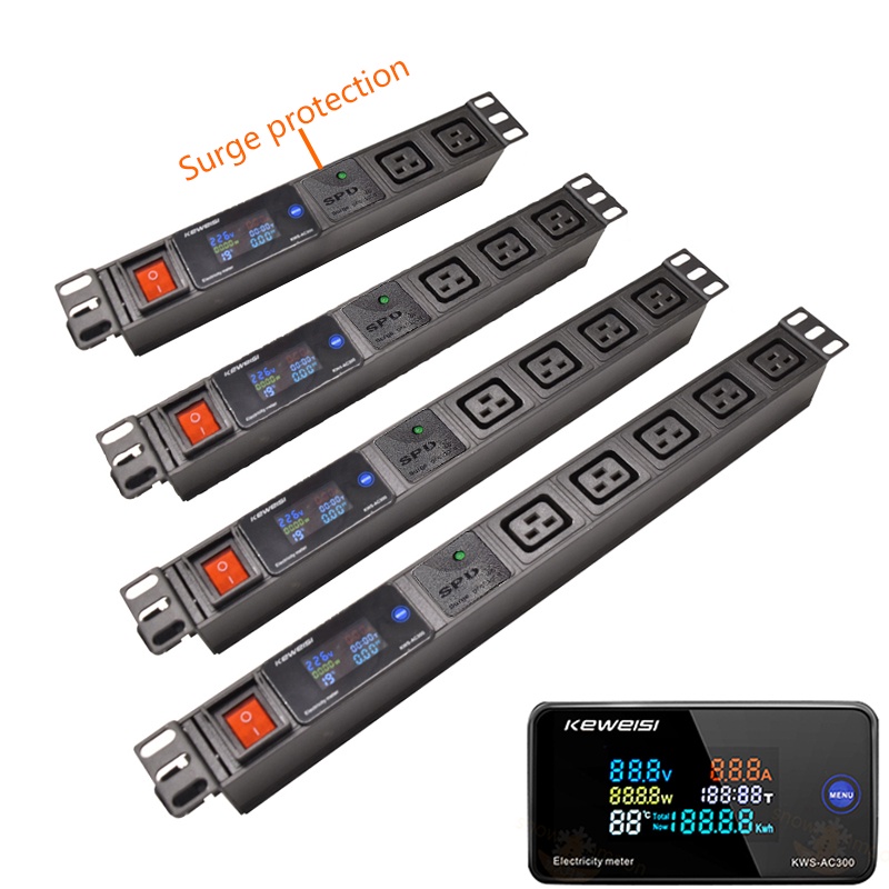Cabinet intelligent digital display power distribution unit (PDU) power strip C19 socket, 2m ...