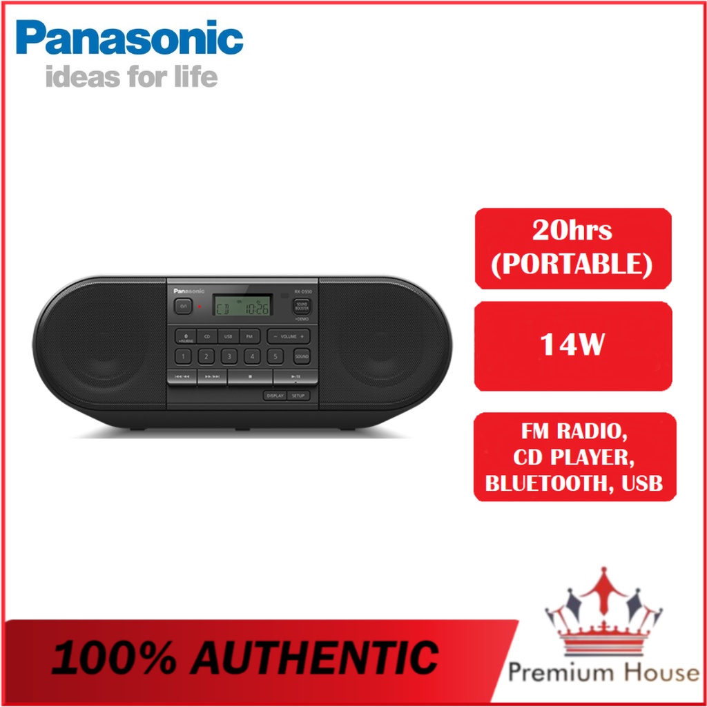 Panasonic RX-D550 GSX-K USB CD Bluetooth Radio Player (Black) | Shopee ...