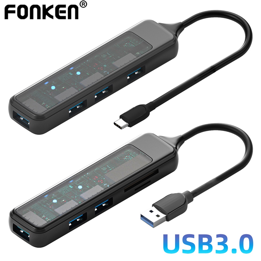 Fonken 5 in 1 USB 3.0 Type C Hub High Speed Multi Splitter USB 2.0 SD ... Fonken 5 in 1 USB 3.0 Type C Hub High Speed Multi Splitter USB 2.0 SD ...