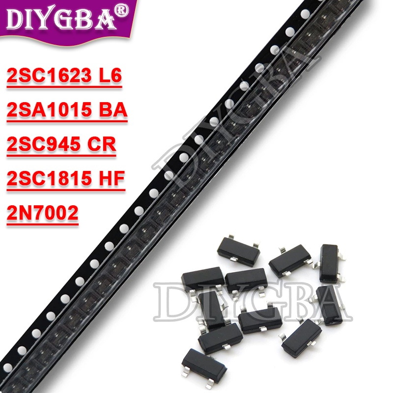 100PCS 2SC1815 2SC1623 2SC945 2SA1015 2N7002 HF L6 CR BA SOT23 ...