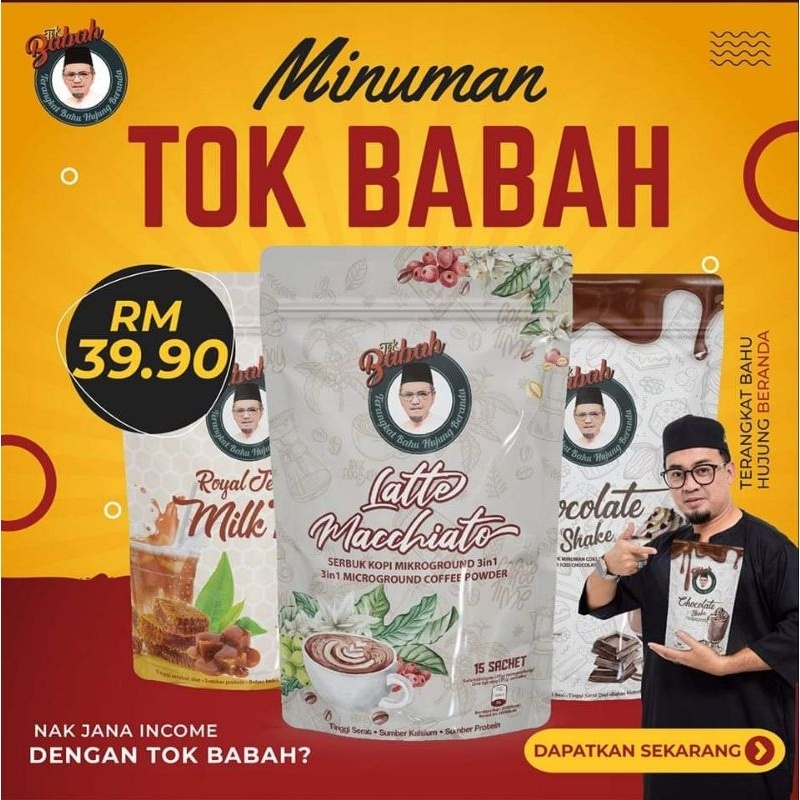 BAHAROO 🧨 Kopi Tok Babah 100% Original Chocolate, Milk Tea & Latte ...