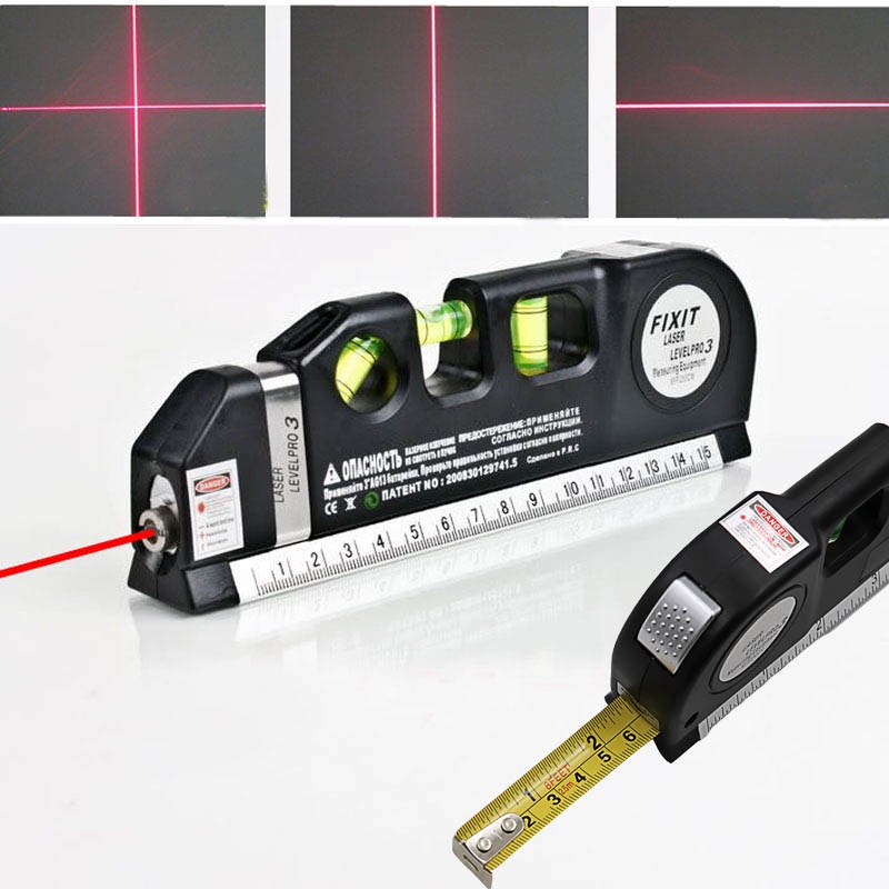 4In1 Multipurpose Spirit Level Laser Horizon Vertical Measure Tape Horizontal Rulers Infrared ...