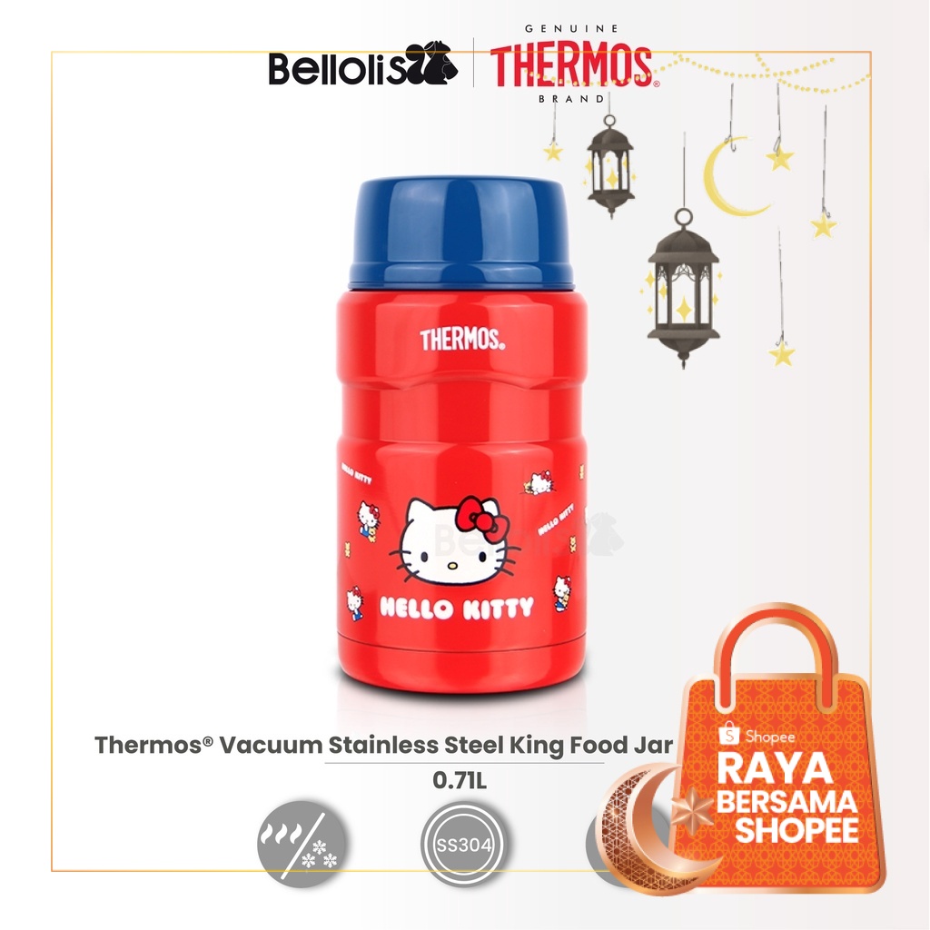 [Authentic] THERMOS 710ML Vacuum Insulated Stainless Steel King Food Jar with Spoon - Pure Color ...