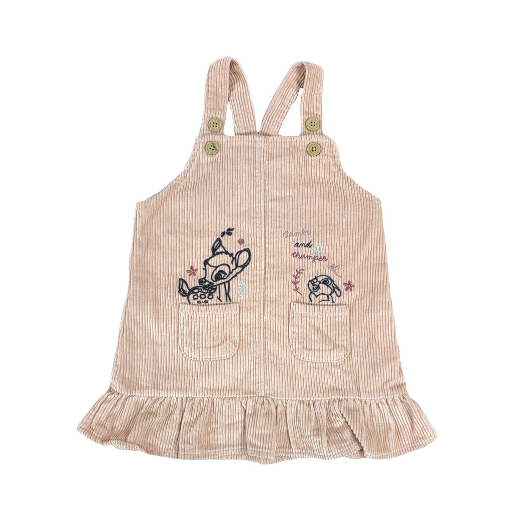 Disney at Primark baby kids girl overall velvet material dress bambi ...