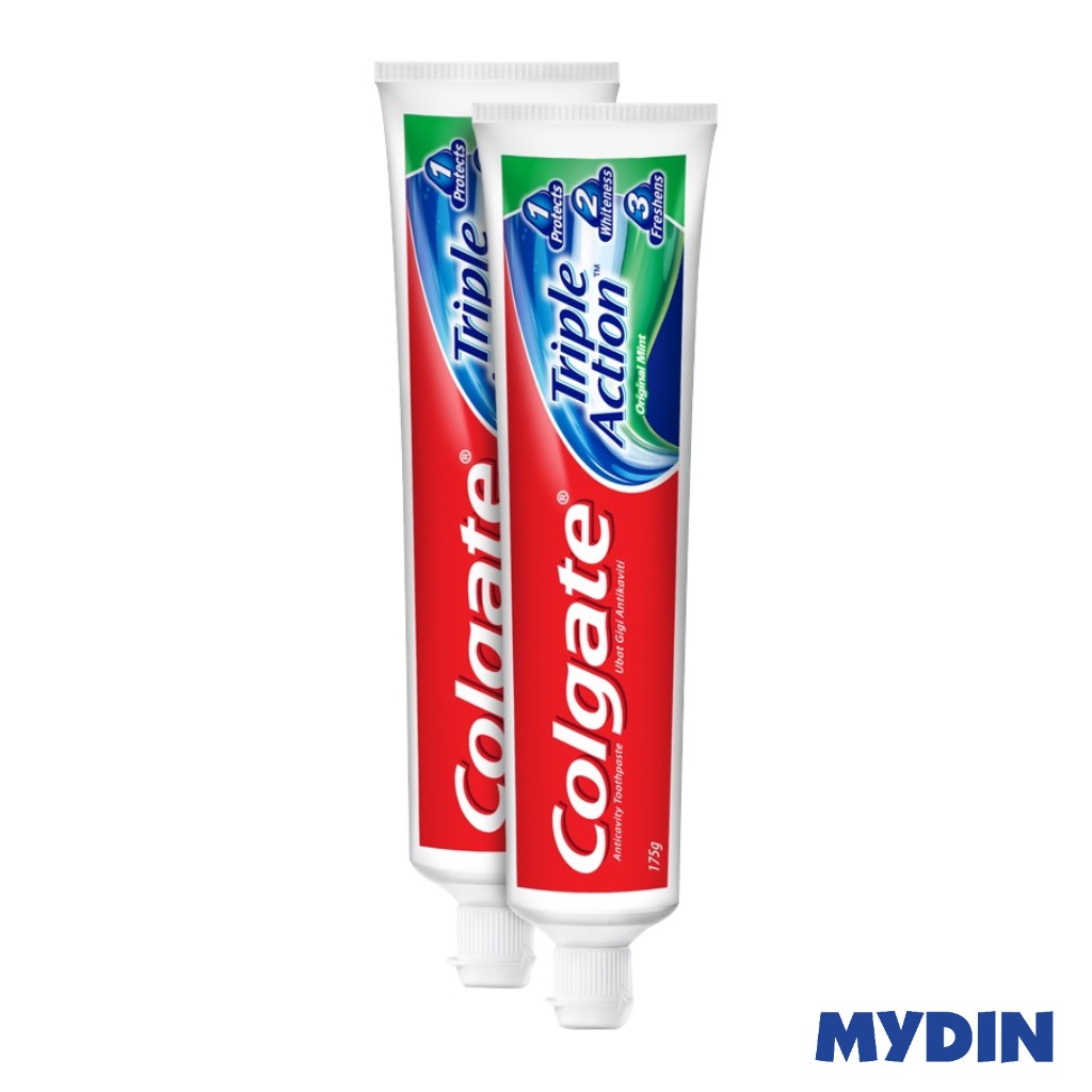 Colgate Anticavity Toothpaste Triple Action Original Mint (175g x 2 ...