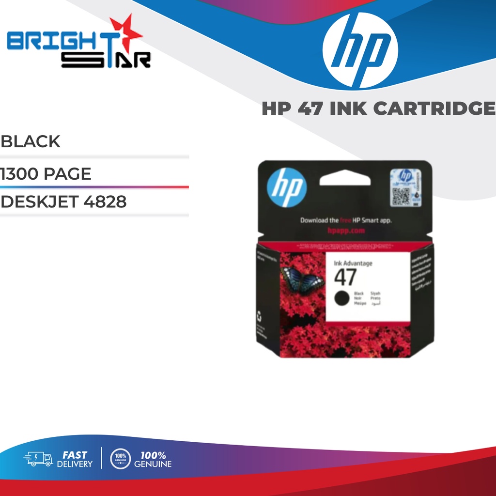 HP 47 Ink Cartridge For Deskjet 4828- Black/Colour | Shopee Malaysia