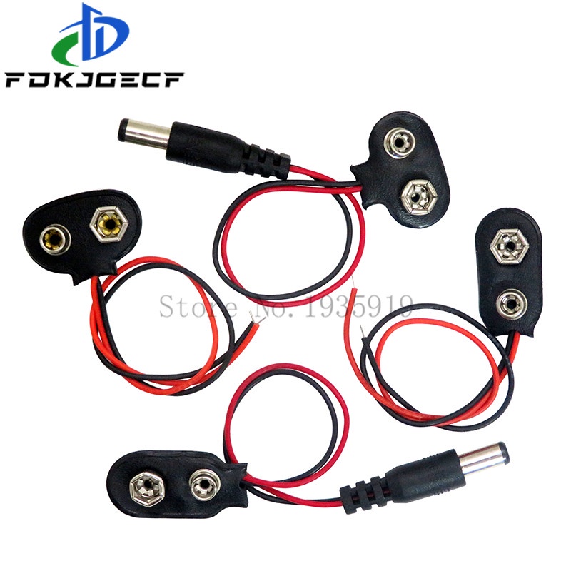 10pcs/lot DC 9V Battery Button Power Cable Battery Buckle Snaps Power ...