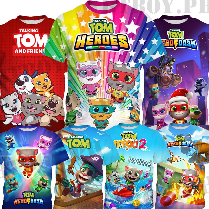 My Talking Tom Printed Baby Tops Boys Clothing Kid's T-Shirt Cartoon ...