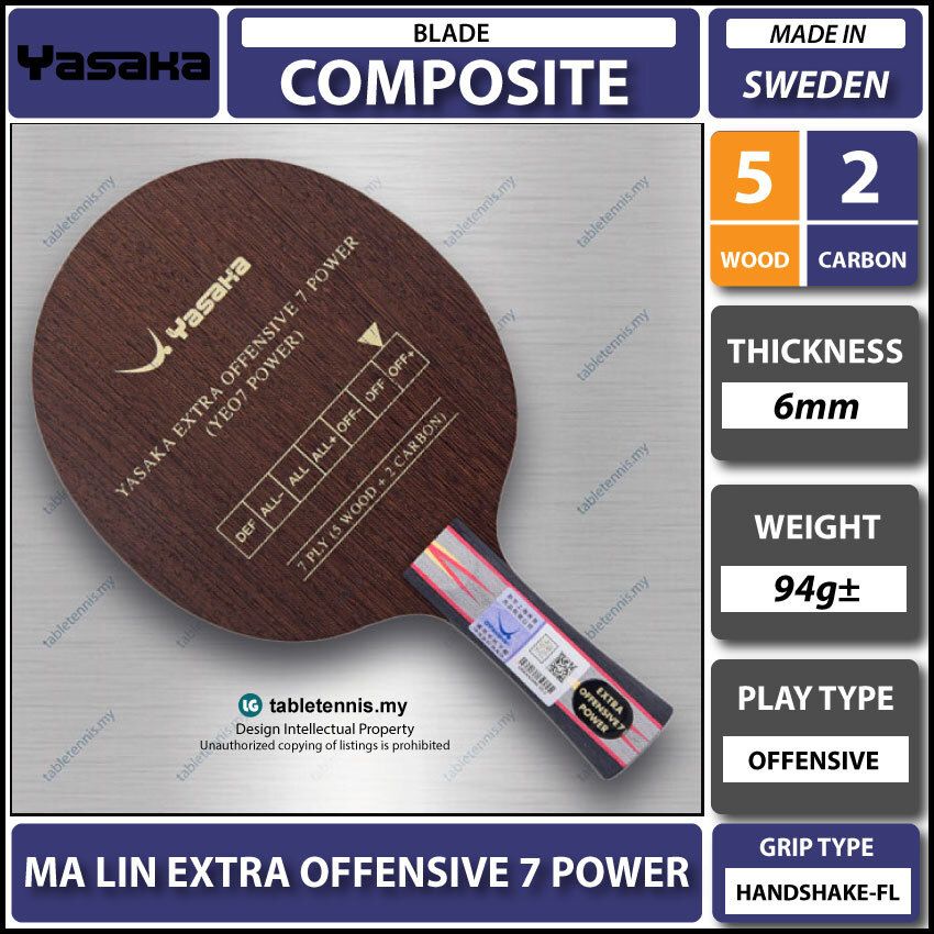 Yasaka Blade Ma Lin Extra Offensive 7 Power FL China Version Composite Carbon Table Tennis Blade ...
