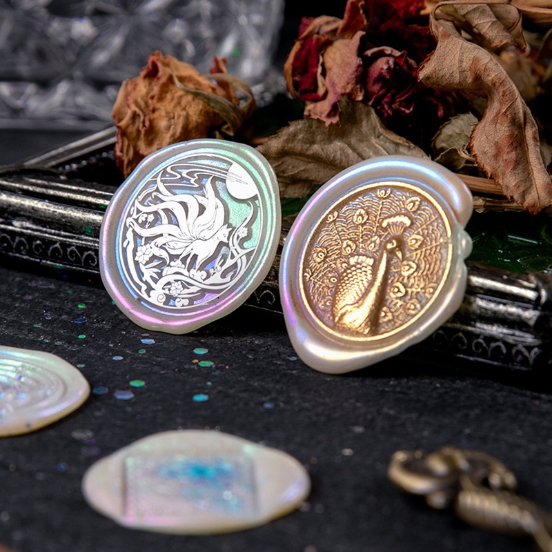 Gold Silver Wax Seal Stamp Powder Cream Glitter Pen Pearl Color Aurora ...