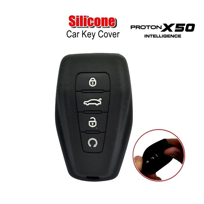 Proton X50 Remote Silicone Car Key Protection Cover (2020-2021) Black ...