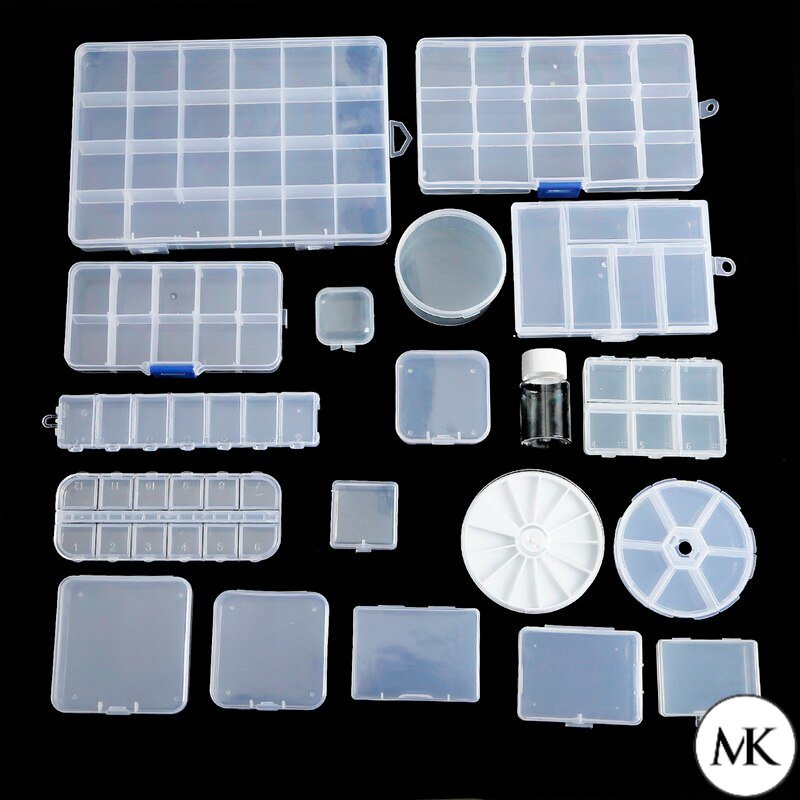 MK Plastic Storage Box Jewelry Earring Bead Screw Holder Case Display ...