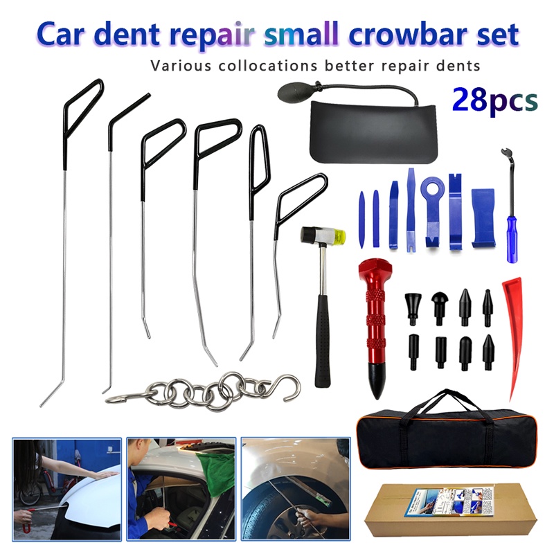 PDR Car Dent Repair Pry Bar Paintless Dent Repair Kit Tools Airbag ...