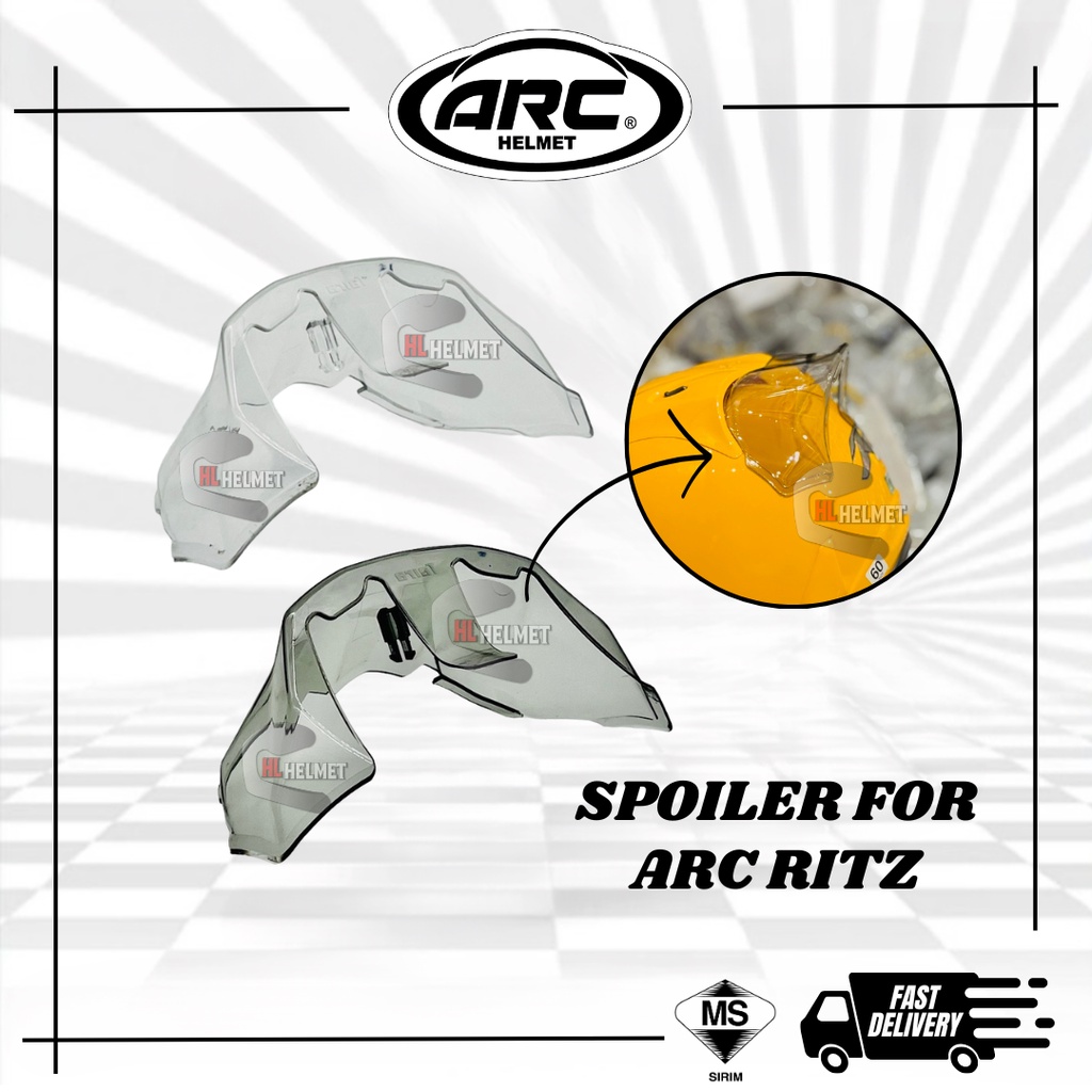 SPOILER ARC RITZ ( CLEAR / SMOKE ) - Tanduk Helmet ARC RITZ ( Clear ...