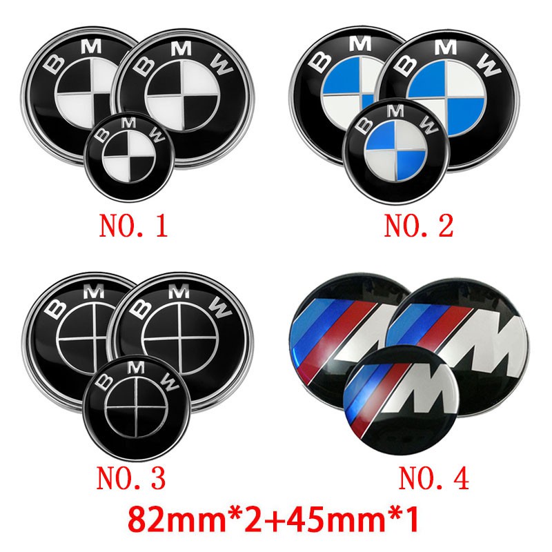 3pcs For BMW E60 E39 E34 E46 E32 82mm Car Front Hood Emblem 82mm Auto ...