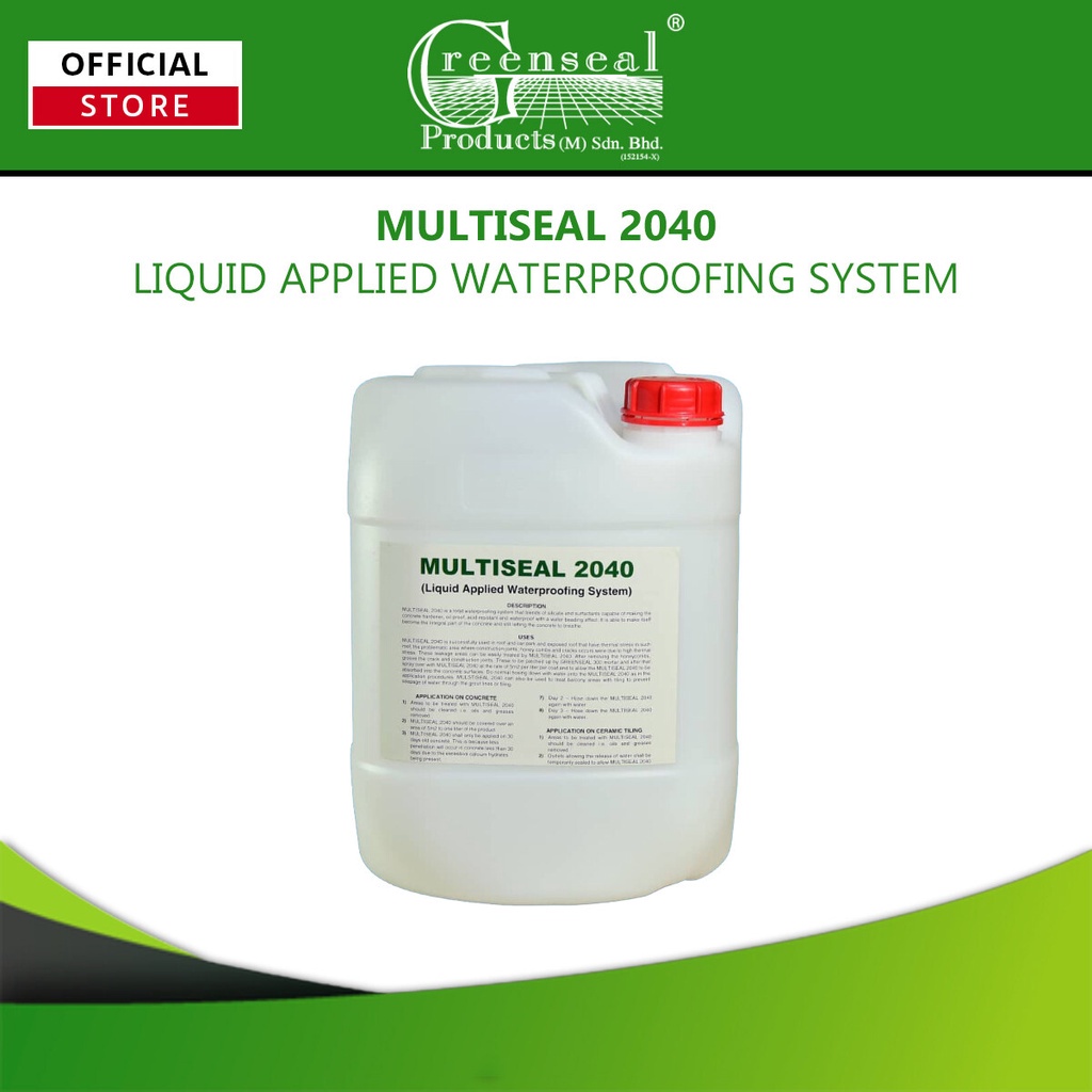 Greenseal Multiseal 2040 Liquid Applied Waterproofing System 20L ...