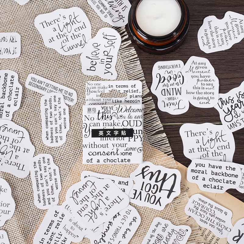 ENWEI 46 Pcs [ English Copybook Series] Simplicity Journal Stickers ...