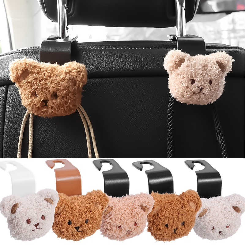 Plush Bear Hooks Car Seat Back Hanger / Headrest Mount Storaging ...