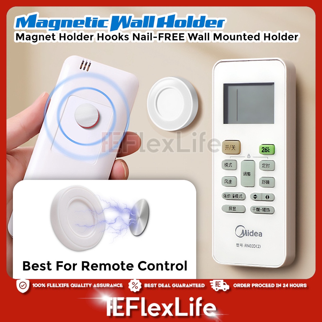 Magnetic Remote Control Holder Wall Mount Hook Anti-Lost Self-adhesive ...