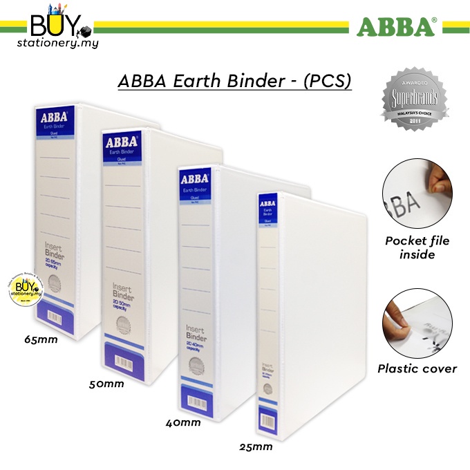 ABBA File A4 Earth Binder File 2D Ring File Folder 25mm 40mm 50mm 65mm ...