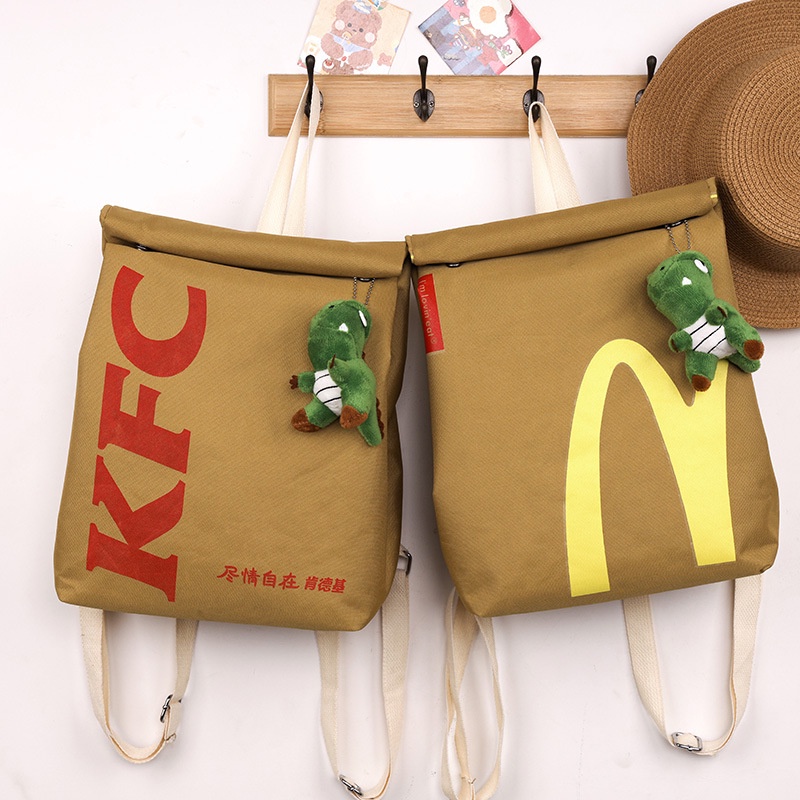 Mcdonald's Backpack Paper Bag Bag Female Cheese Bag Large Capacity ...