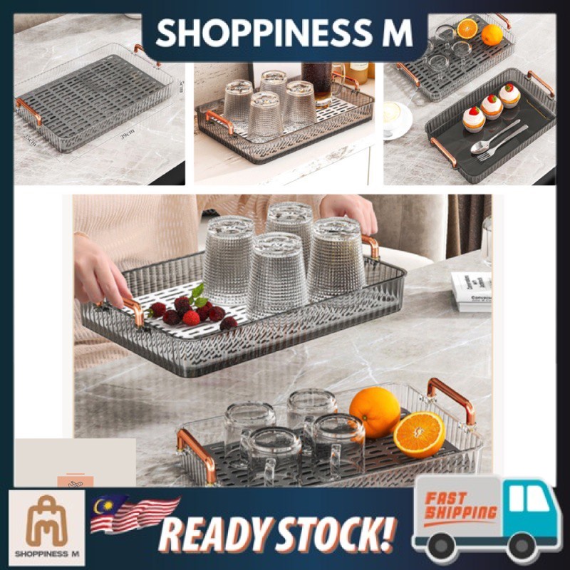 Euro Transparent Kitchen Tray Dulang Tea Coffee Cups Fruits Serving ...
