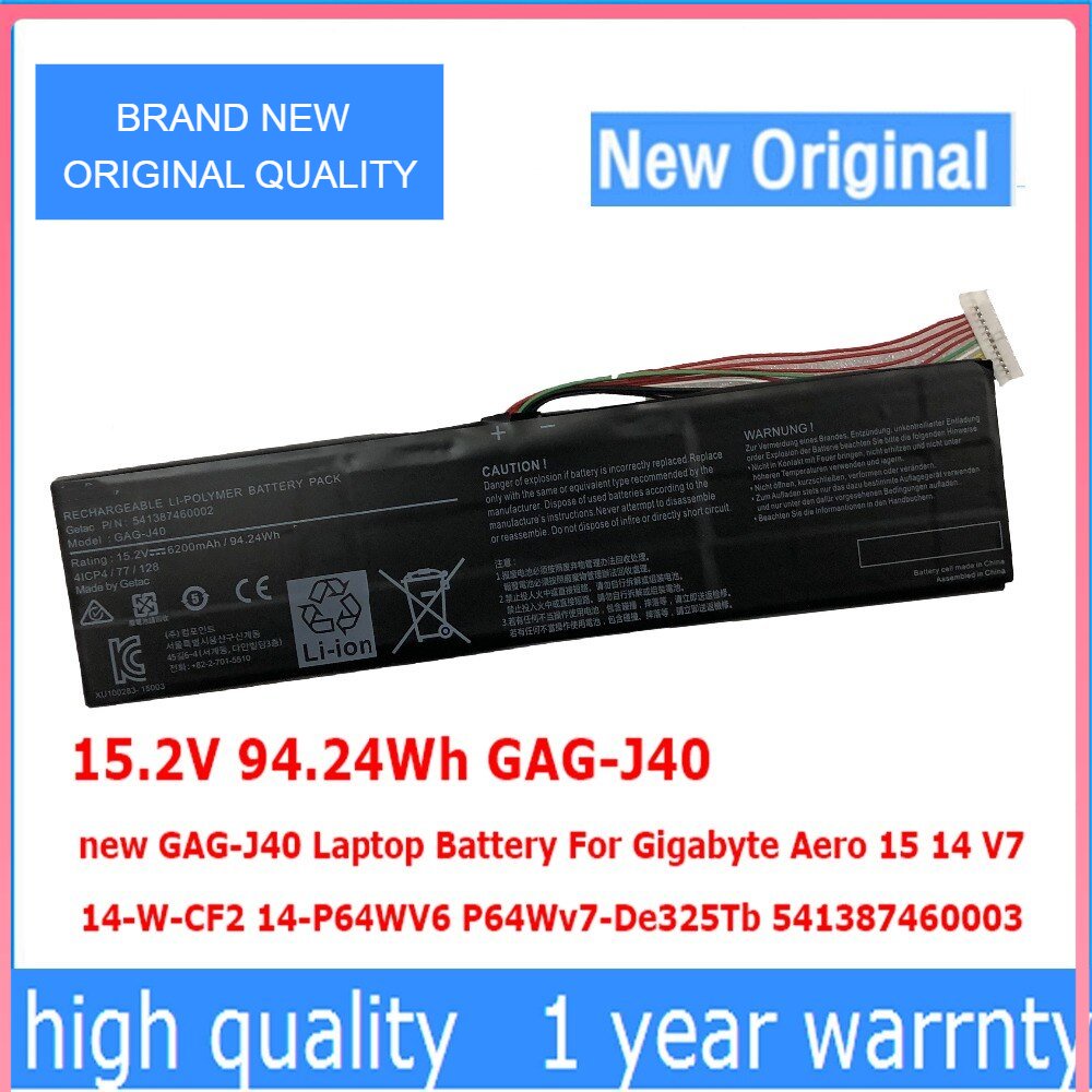 GAG-J40 GAG-J40 Laptop Battery For Gigabyte Aero 15 14 V7 14-W-CF2 14-P64WV6 P64Wv7-De325Tb ...