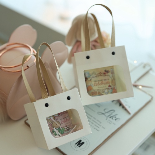 Wowzer Square Buckle Gift Paper Bag With Transparent Window For Flower ...