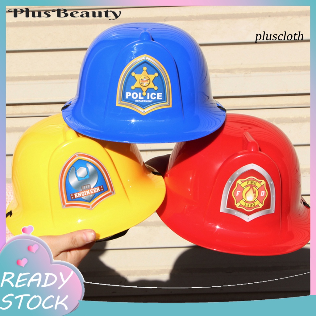 (PO) Kids Realistic Helmet Toy Simulation Engineer Hat Role Play ...