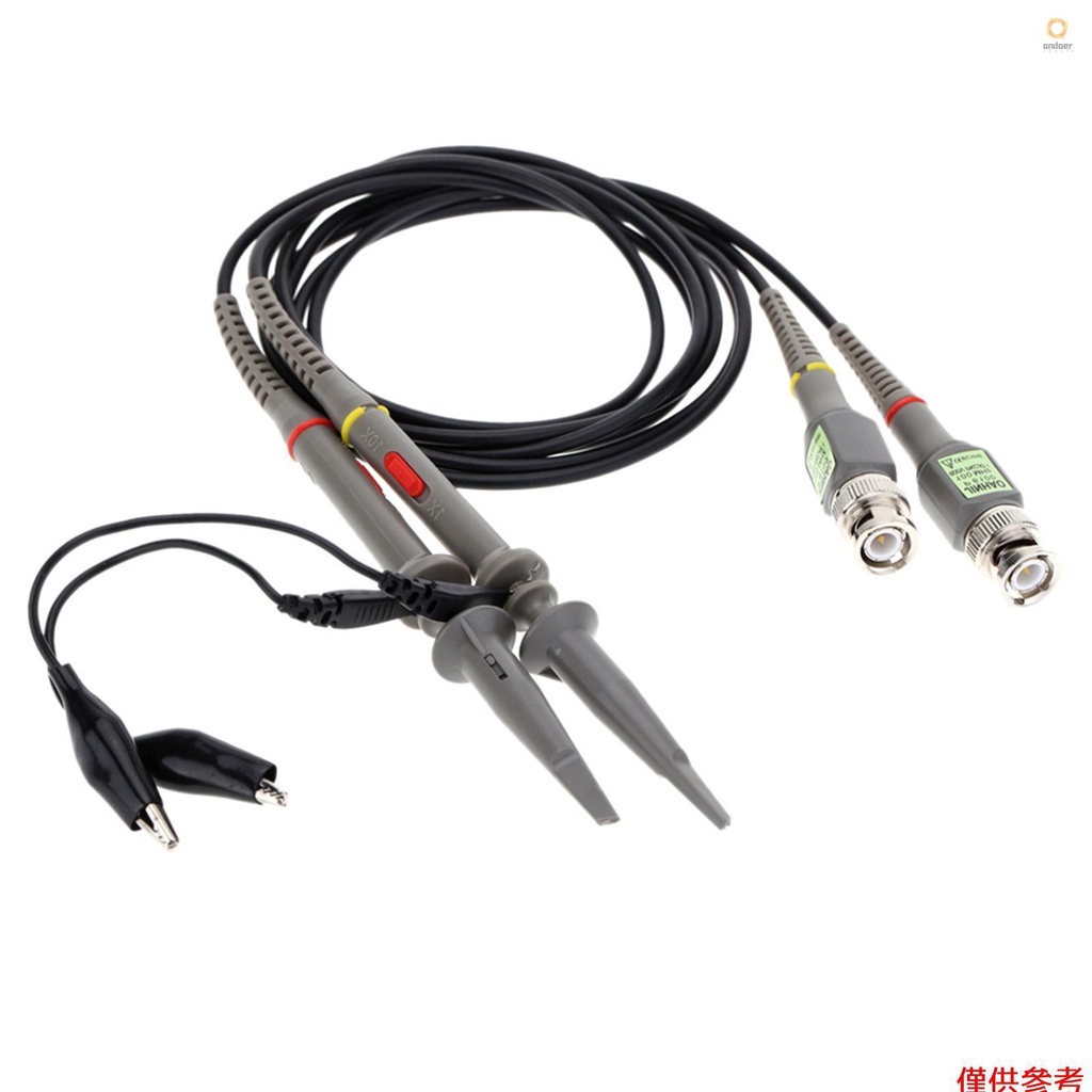 P6100 2Pcs High Precision Oscilloscope Probe 1X 10X 100MHz Alligator ...