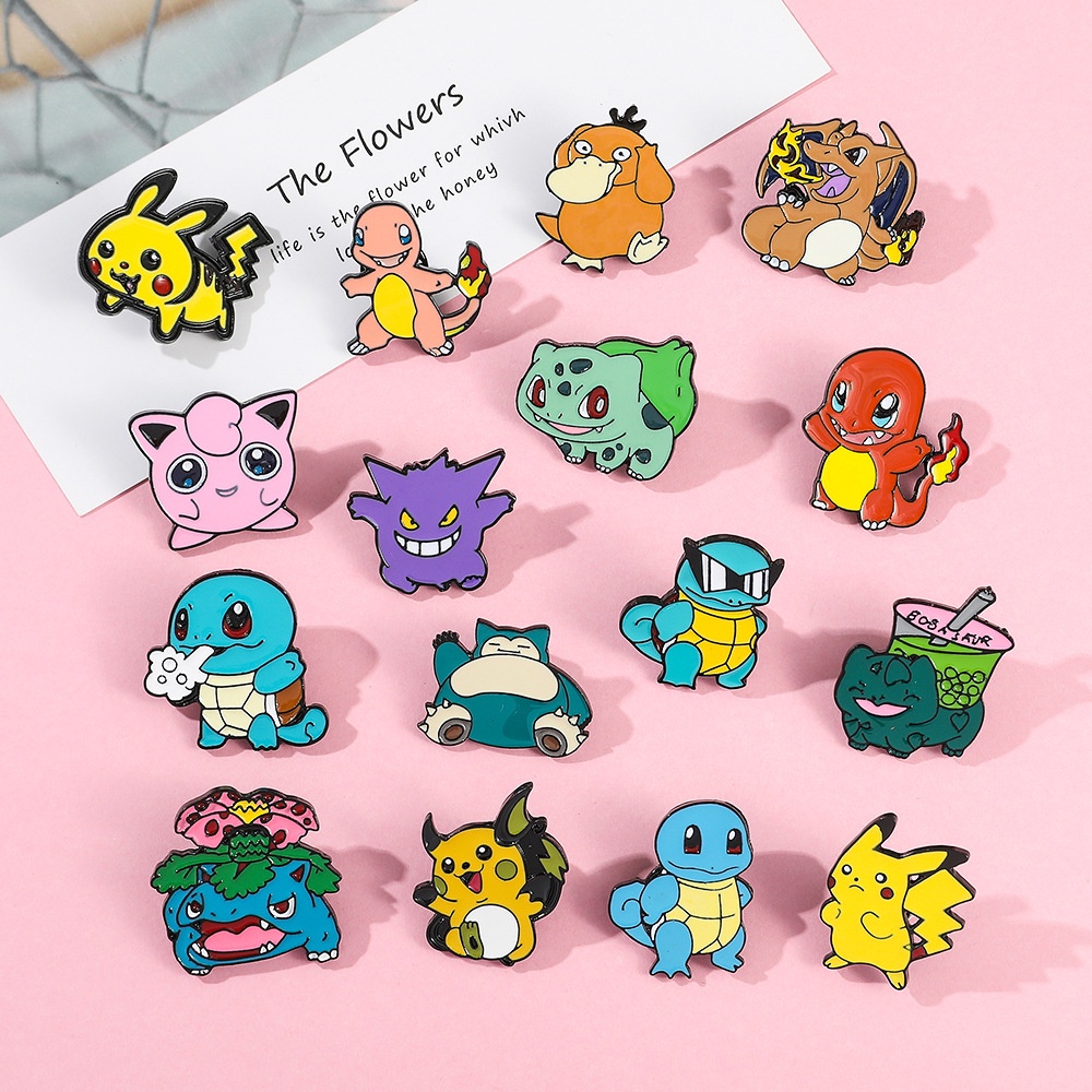 Pokemon Enamel Pins Cartoon Pocket Monster Gengar Pikachu Pin Anime ...