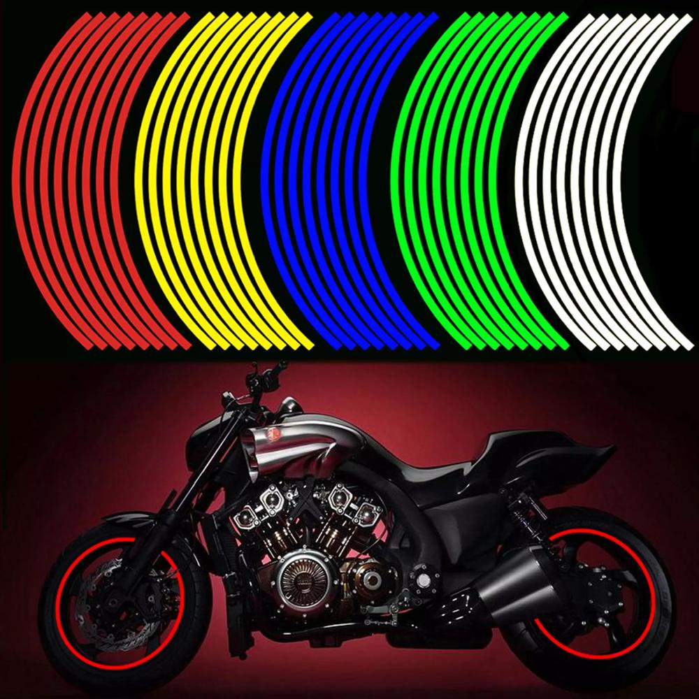 16pcs PVC Motorcycle 18-inch Wheel Rim Stickers Modified Wheel Stickers ...